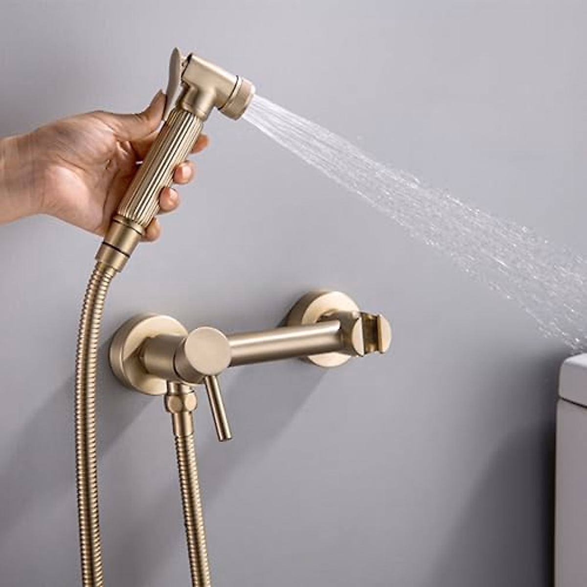 SWHC Handheld Bidet Sprayer for Toilet, Jet Spray for Toilet, Baby Cloth Diaper Sprayer with Hot and Cold Mixing Valve, Hand Held Bidet Toilet Faucet, Muslim Shower, Toilet Bidet Sprayer