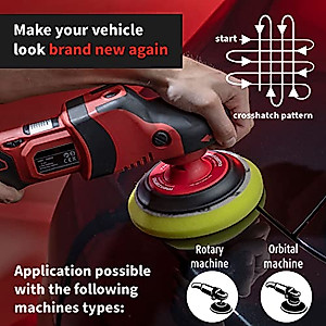 menzerna 6 Inch Polishing Pad Finish I High Shine Finishing Buffer Pad I Body Repair Buffing & Polishing I with Safety Edge, Velcro Attachment & Hole for Anti Heat Build-Up I Washable & Long Lasting