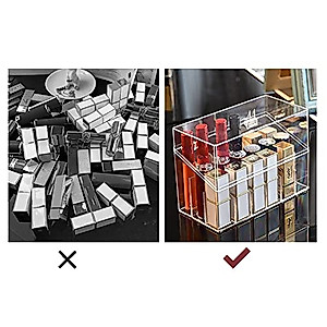CLUQMEIK Acrylic Rollerball Perfume Organizer Beauty Scent Holder with 24 Grids Organization Container Storage for mini perfume/mini spray collection display- Clear
