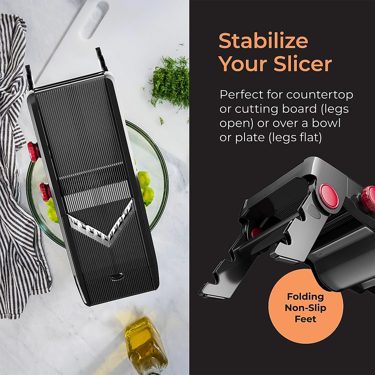 Mueller Vegetable Chopper - Heavy Duty Vegetable Slicer - Onion Chopper with Container - Food Chopper Slicer Dicer Cutter - 4 Blades