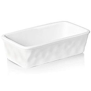 HAOTOP Ceramics Nonstick Baking Bread Loaf Pan, 8.5 x 4.6 Inch (White)