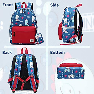 Mairle Little Kids Backpack Preschool Kindergarten School Bag for Boys and Girls with Chest Strap, Glider Print, White/Light Blue