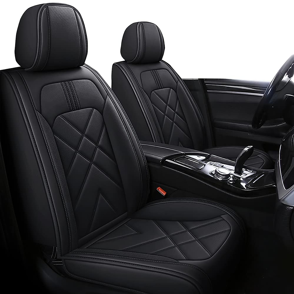 ROBECCHI Car Seat Covers Fit for Jeep Wagoneer 2022 8 Seat Car Seat Cover,No-Slip Waterproof Breathable Faux Leather Automotive Seat Covers,Full Set，Blue White