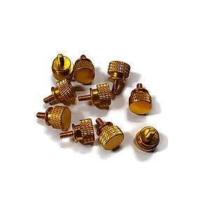 Primeonly27 10x Anodized Aluminum Computer Case Thumbscrews 6-32 Thread Computer Cover Power Supply PCI Slots Hard Drives DIY Gold