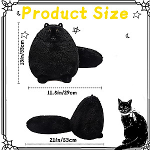 LMTGLDT Black Cat Weighted Stuffed Animals,14in Weighted Stuffed Animals for Kids, Black Cat Plush Pillow, Black Cat Plush Pillows Doll Decoration Birthdays Gift for Kids Girls Boys