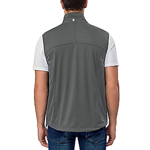 Little Donkey Andy Men's Softshell Vest, Lightweight Golf Vest Windproof Sleeveless Cycling Jacket for Running, Hiking (Pure Grey M)