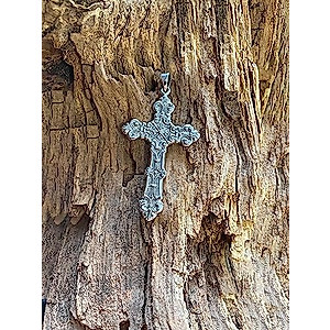 Jewelry Trends Sterling Silver X-Large Medieval Fleur de Lis Gothic Cross Pendant