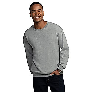Fruit of the Loom Men's Moisture Wicking Eversoft Fleece Sweatshirt, Grey Heather, X-Large
