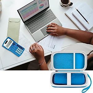 Case Compatible with Texas Instruments TI-30XIIS Scientific Calculator, Travel Office Calculators Storage Holder Bag with Extra Mesh Pocket for Pens, USB Cables and Accessories (Bag Only) - Black