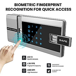 Marcree Biometric Fingerprint Safe Box, 2.0 CUFT Fingerprint Security Safe Box with Combination Lock and Voice Prompt and Dual Warning and Private Inner Cabinet for Money Documents Valuables