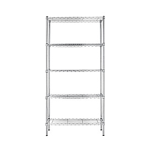 Amazon Basics 5-Shelf Adjustable, Heavy Duty Storage Shelving Unit (350 lbs loading capacity per shelf), Steel Organizer Wire Rack, Chrome (36L x 14W x 72H)