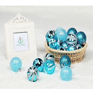 QAZIUY Christmas Balls Ornaments for Xmas Tree Hanging Christmas Baubles 2.36" Pack of 24 Christmas Balls Tree Decoration Plastic Reusable Outdoor Ornaments Garden Room Decorative Pendant