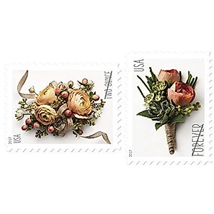 USPS Forever Stamp: Celebration Corsage and Boutonniere Combination Package (5 Sheets of Each)