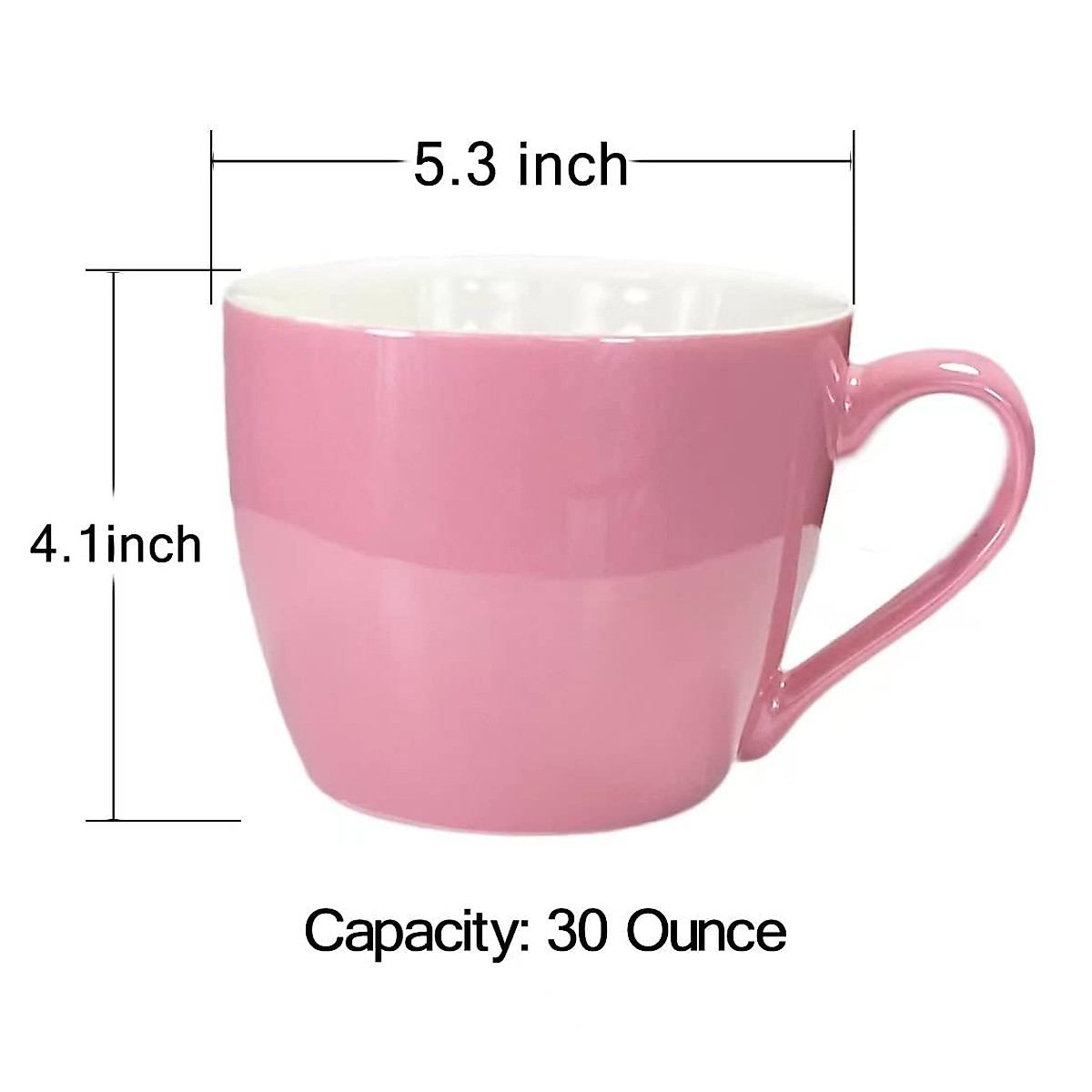 MECOWON 30 OZ Porcelain Coffee Mugs, Set of 2 Large Mugs for Soup, Cereal and Salad (pink)