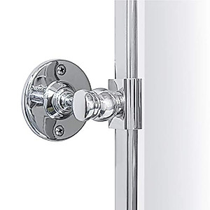 TEHOME 20 x 24 inch Farmhouse Chrome Metal Framed Pivot Rectangle Bathroom Mirror Rounded Rectangluar Tilting Beveled Vanity Mirrors for Wall