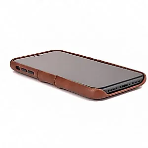 Dockem iPhone 11 Wallet Case: Built-in Metal Plate for Magnetic Mounting & 2 Credit Card Holders (6.1" Exec M2, Synthetic Leather, Brown)