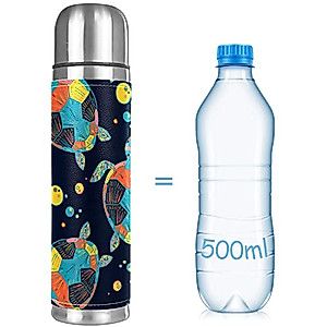 Colorful Aesthetic Sea Turtles Vacuum Insulated Water Bottle Stainless Steel Thermos Flask Travel Mug Coffee Cup Double Walled 17 OZ