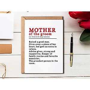EdgarGifts Mother Of The Groom Definition Card - To My Mother-In-Law On My Wedding Day Card - Mother Of The Bride Card - Wedding Card