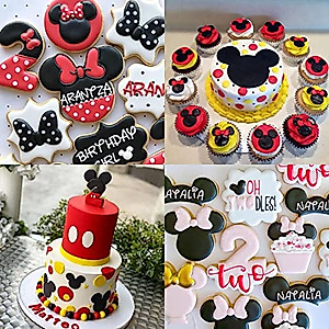 Cartoon Mouse Cookie Cutters, 8 Pack Baking Molds Stainless Steel Biscuit Sandwich Cake Cutter Set for 2nd Birthday Party Supplies Favors