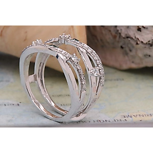 Dazzlingrock Collection 0.40 Carat (Cttw) 14K Round Diamond Wedding Swirl Enhancer Ring, White Gold, Size 6