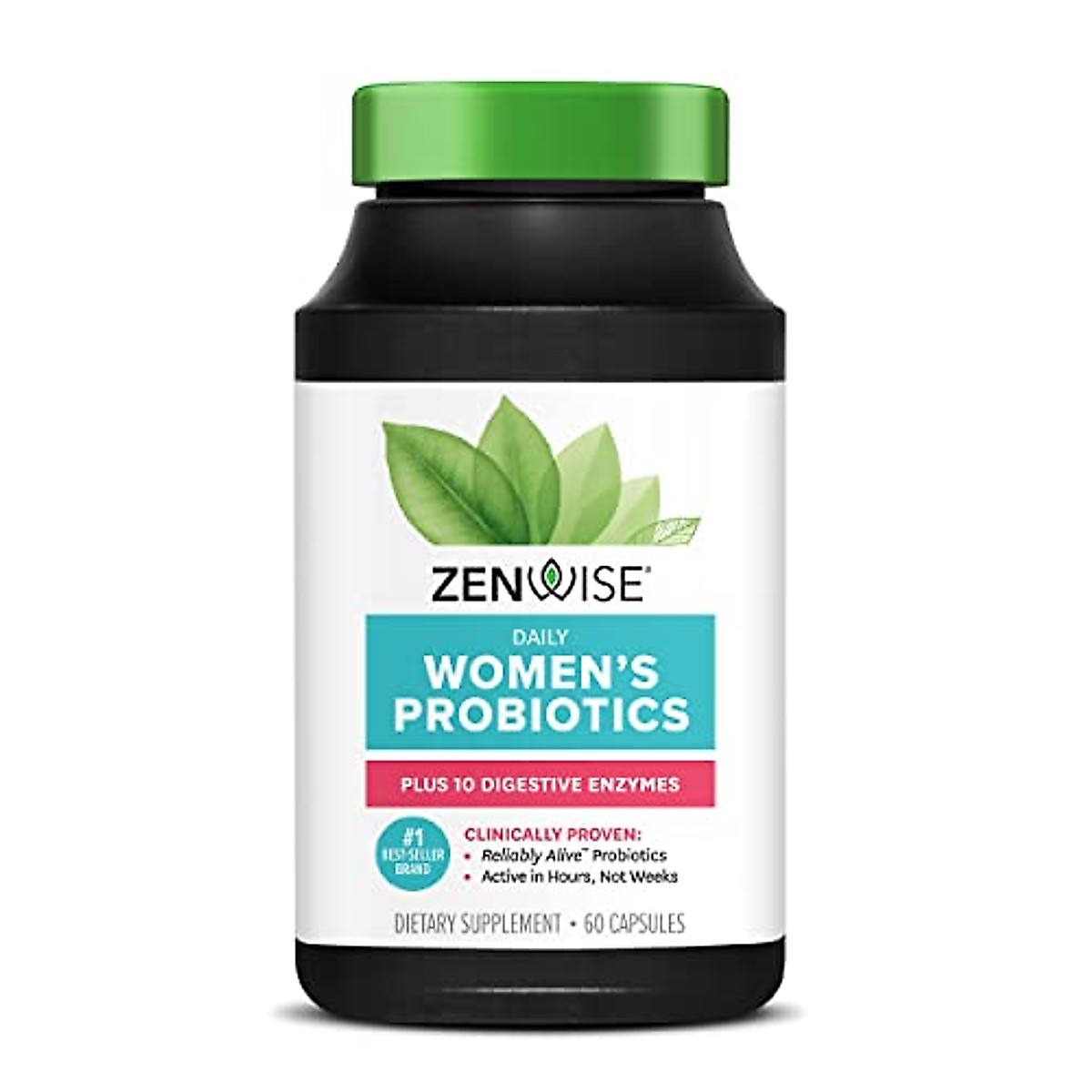 Zenwise Probiotics for Women – Probiotics + Digestive Enzymes for Vaginal Health, and Daily Gut Flora Health. Reliably Alive Probiotics for Digestive Health Wellness - 60 Count