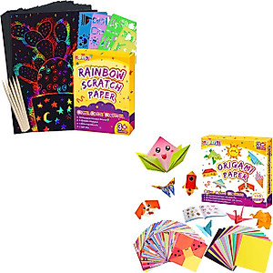 pigipigi Craft Origami Paper for Kids - 208 Sheets Vivid Colorful Folding Papers Art Projects Kit for 5 6 7 8 9 10 11 12 Years Old Girl Boy Teen Birthday Gift Preschool Educational Toy