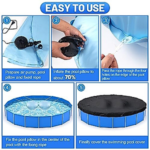 2pcs 4ft Dia. Pool Air Pillows for Above Ground Pools & Patio Furniture Cover Airbag - Winter Closing Winterizing Kit with Ropes, Thicken PVC Ice Equalizer Support Swimming Pool Covers