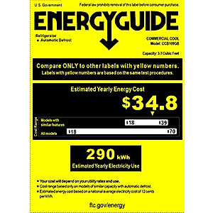 Commercial Cool Beverage Cooler, 3.6 Cu. Ft. Capacity, Drink Fridge with 3 Adjustable Shelves & Temperature Control, Mini Beverage Fridge Holds up to 109 Cans