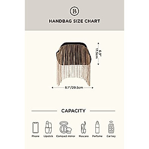 BABEYOND Women's Rhinestone Clutch Evening Bag - Velvet Glitter Tassel Sparkly Purse for 1920s Party Prom Wedding