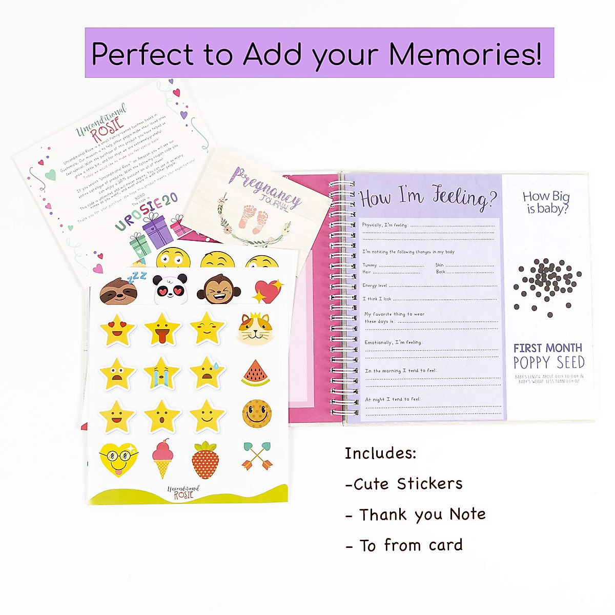 My 9 Month Journey | Pregnancy Journal Memory Book with Stickers | Baby Scrapbook and Photo Album | Pregnancy Must Haves for First Time Moms | Picture and Milestone Books for Toddlers