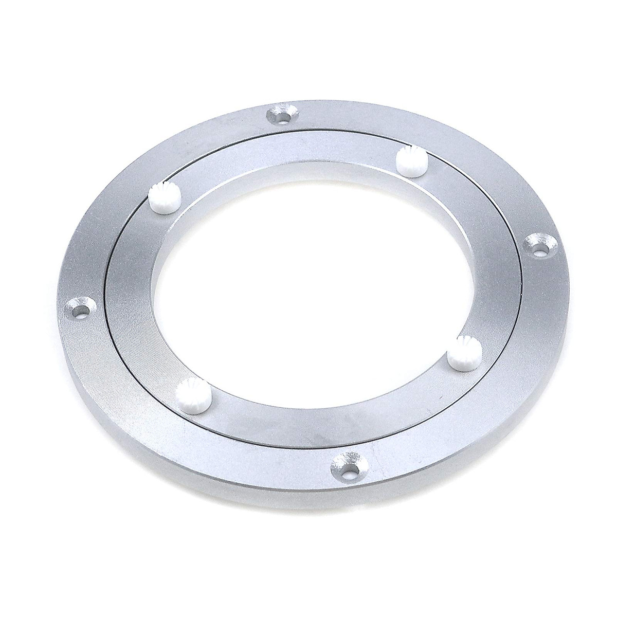 Semetall Aluminum Alloy Table Turntable Bearing 5.5 Inch Heavy Duty Metal Lazy Susan Hardware Round Rotating Bearing Turntable Base for Kitchen Dining Table(140mmx8.5mm,Load Capacity: 25KG)