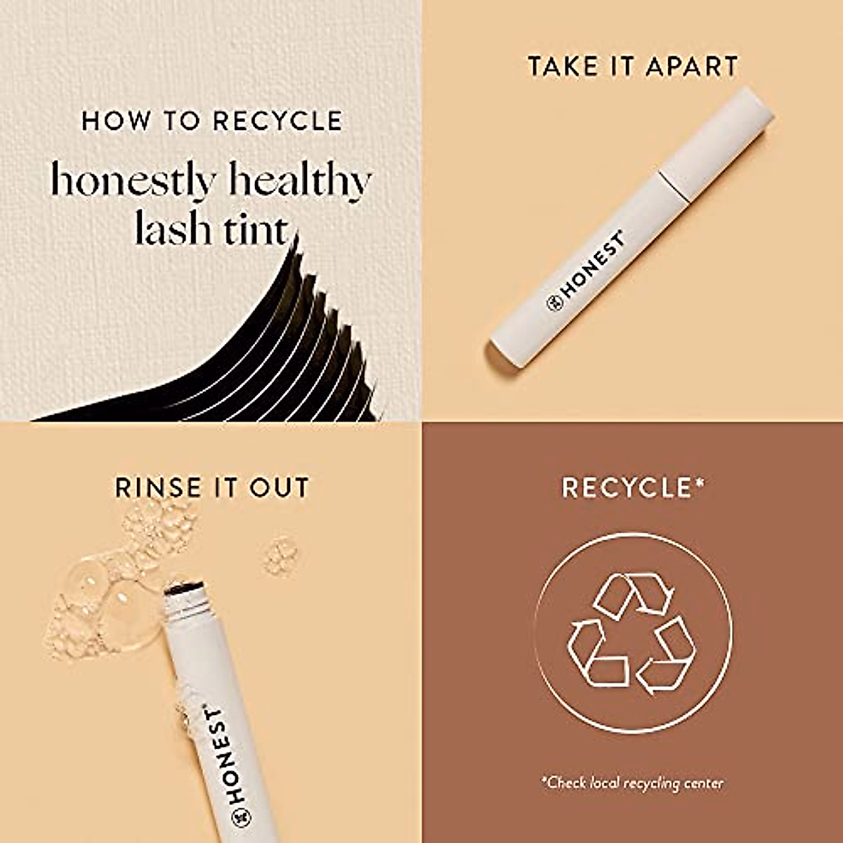 Honest Beauty Honestly Healthy Serum-Infused Lash Tint | Enhances + Conditions Lashes | Castor Oil, Red Clover Extract, Jojoba Esters | EWG Verified + Cruelty Free | Black, 0.27 fl oz