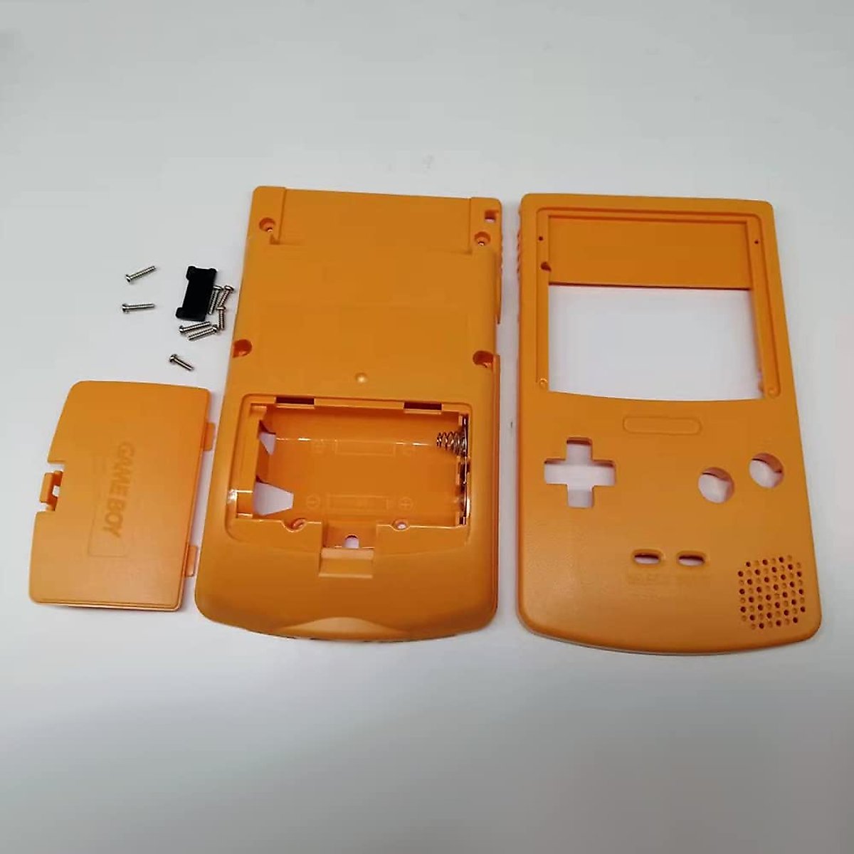 Cowhilan Replacement IPS Full Housing Shell Case + Screwdrivers Compatible with Gameboy Color GBC IPS Highlight Screen Console, Orange