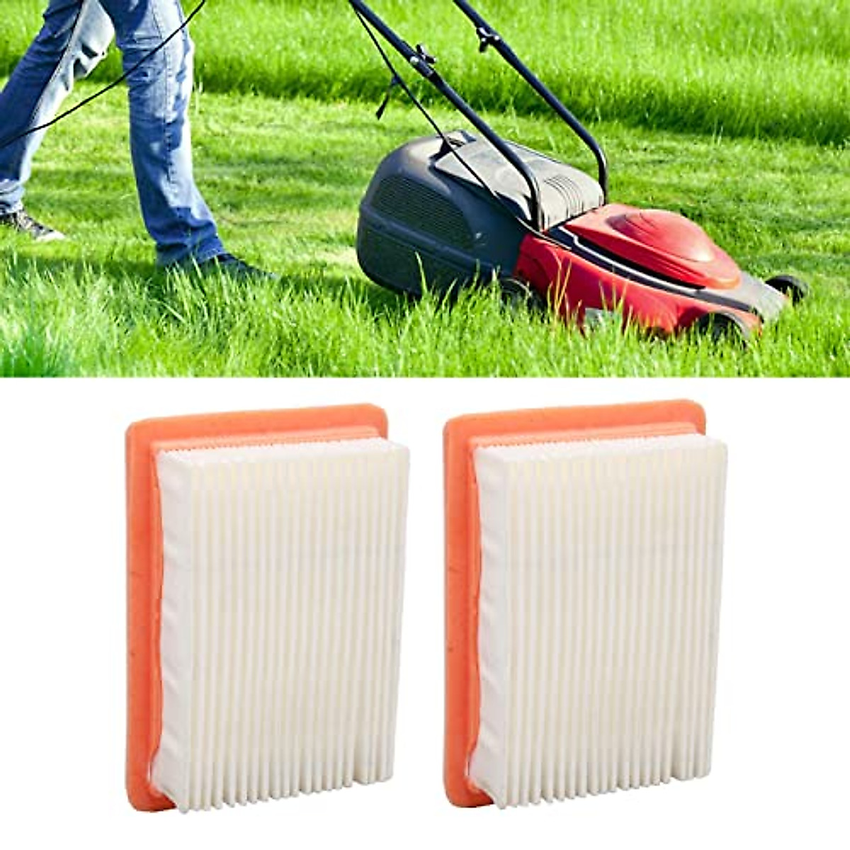 2Pcs 19mm Trimmer Air Filter, Brush Cutter Air Filter, Lawn Mower Air Filter Replacement for Garden Mower