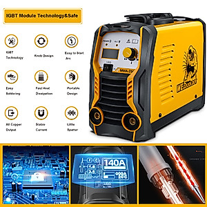WEGOODLDER 110/220V Mini MMA Welder 250Amp ARC Stick Welding Machine IGBT Digital Display LCD Dual Voltage Welder with Electrode Holder Work Clamp Input Power Adapter Cable