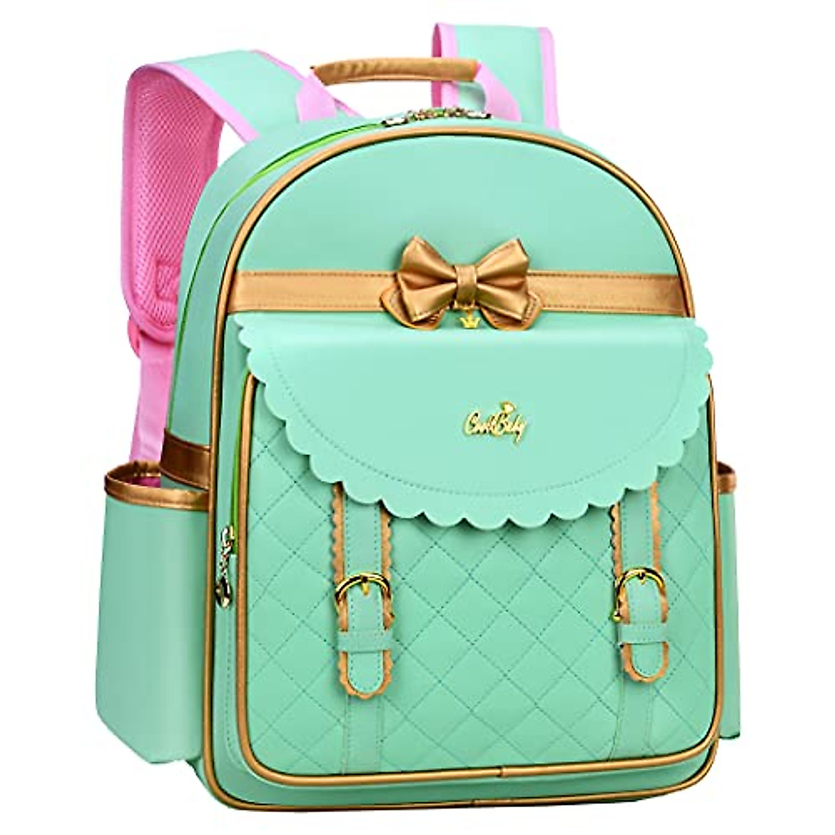 Gazigo Children Princess Waterproof PU Backpack for Girls Elementary School Girl Bookbags