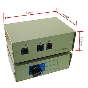 CablesOnline 2-Way A/B RJ45 Metal Rotary Manual Switch Box (SB-034)