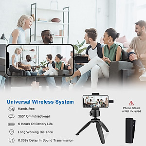 HeavenBird Wireless Lavalier Microphone with Charging Case, Clip-on Plug & Play Mini Bluetooth Microphone for iPhone iPad & Android, Youtubers, Live Stream, Vloggers, Zoom Video Recording