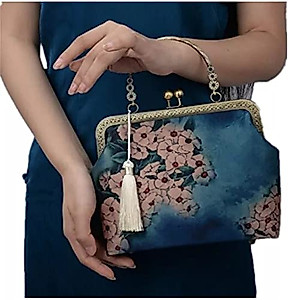 DANN Women's Vintage Shoulder Bag Women's Wedding Purse Flower Handbag Cross Bag