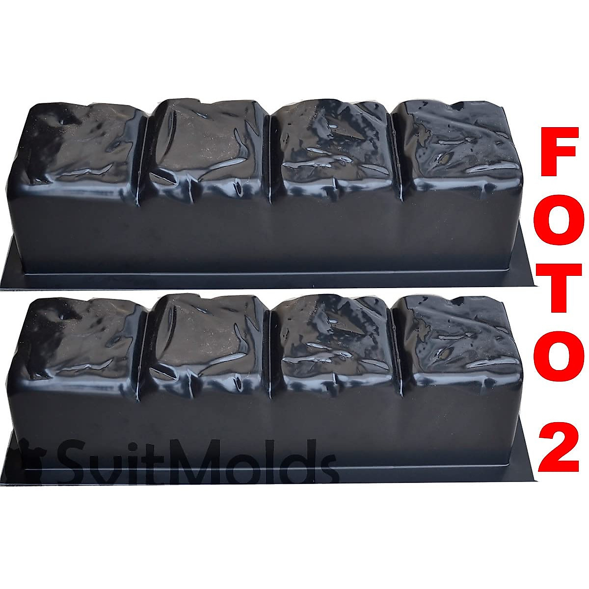 Concrete molds DIY Edge Stone Log Edging Border Garden Cement Curbs Garden Patio Sold 2pcs (BR02-Sm)