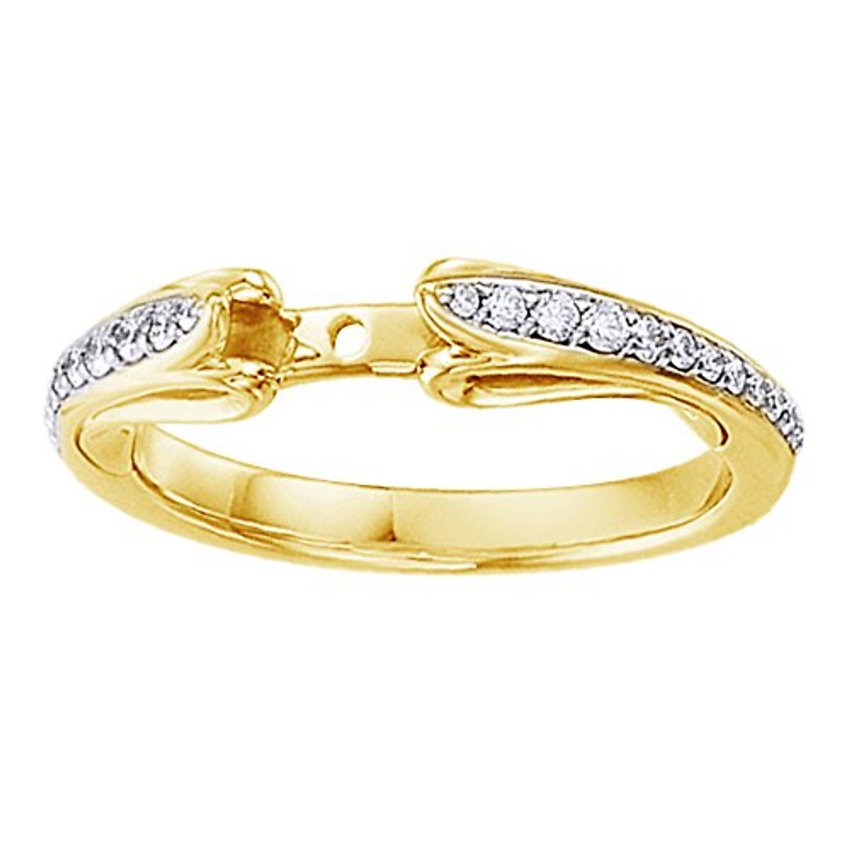 AFFY White Natural Diamond Engagement Wedding Band Ring In 14K Yellow Gold (0.16 Cttw),Ring Size-13