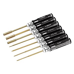 INJORA Hex Screwdrivers Nut Driver Wrench HSS RC Tools Kit for TRX4M SCX24 FCX24 1/18 1/24 RC Mini Crawler Car, 7PCS