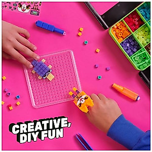 Pixobitz, Exclusive Neon Studio with 600 Water Fuse Beads, Decos and Accessories, Makes 3D Creations with No Heat, Arts and Crafts Kids Toys