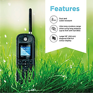 Motorola O213 DECT 6.0 Long Range Cordless Phone - Wireless Phones for Home & Office Phone with Answering Machine - Indoors and Outdoors, Water & Dust Resistant, IP67 Certified - Black, 3 Handsets