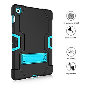 Galaxy Tab S5e 10.5 2019 Case SM-T720/T725 GUAGUA Kickstand Heavy Duty 3 in 1 High Impact Full-Body Rugged Bumper Shockproof Protective Anti-Scratch Case for Samsung Galaxy Tab S5e 2019 Black/Blue