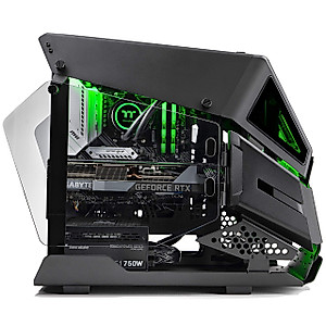 Thermaltake LCGS AH-380 AIO Liquid Cooled CPU Gaming PC (AMD RYZEN 5 3600XT 6-core, ToughRam DDR4 3600Mhz 16GB RGB Memory, RTX 3080 10GB, 1TB M.2, Win 10 Home) AHT2-B550-A38-LCS, Black