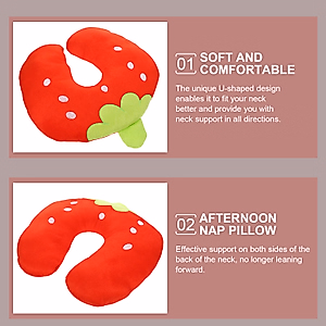 Healifty Napping Supplies Travel Neck Cushion Office Strawberry pp Cotton Pillow