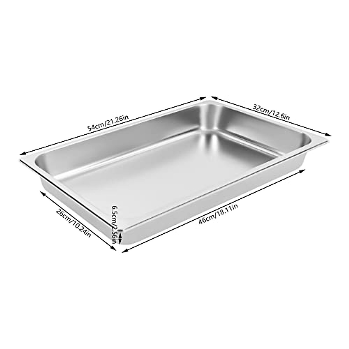 NeNchengLi 4 Pack Stainless Steel Hotel Pans 2.5Inch Deep Steam Table Pans Commercial Food Pan Restaurant food warming pan for Hotel Canteen Restaurant Office Cafeteria Party