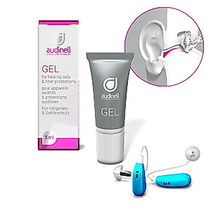 Audinell Ear Gel (5ml) | For Itchy Ears, Dry Skin, Rash, Eczema, Dermatitis | Naturally Hydrates, Moisturizes, Lubricates Ear Canal | Aids Insertion of Hearing Devices, Earbuds, Earplugs, Earmold