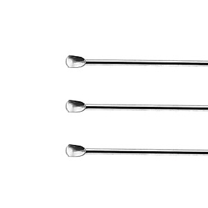 Maxmoral 1 Set Stainless Steel Micro Lab Sampling Scoop Spatulas Combination Reagent Spoon Laboratory Supplies (Pack of 4)
